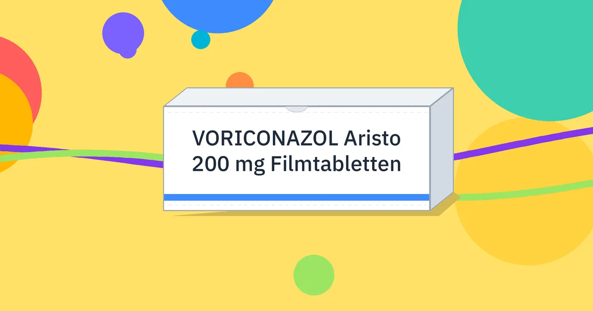 Symbolbild: Packung mit der Aufschrift VORICONAZOL Aristo 200 mg Filmtabletten (PZN 11807415) – Verfügbarkeit und Bezug in Apotheken in Frankfurt am Main