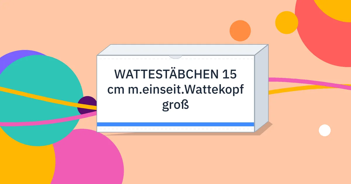 Symbolbild: Packung mit der Aufschrift WATTESTÄBCHEN 15 cm m.einseit.Wattekopf groß (PZN 03413530) – Verfügbarkeit und Bezug in Apotheken in Frankfurt am Main