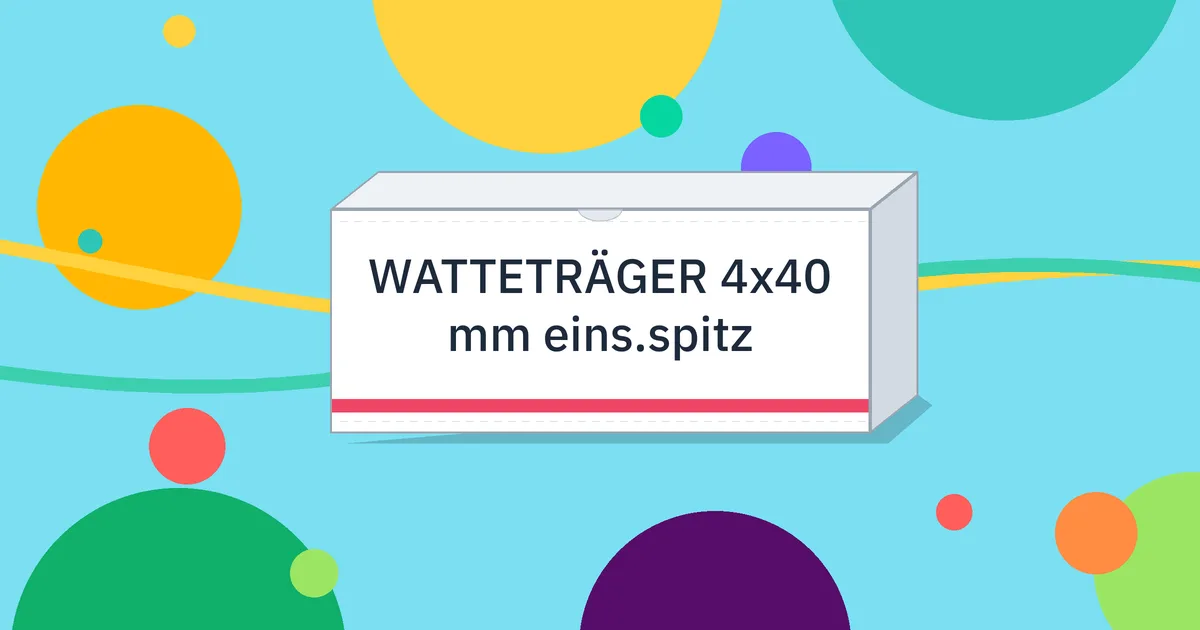 Symbolbild: Packung mit der Aufschrift WATTETRÄGER 4x40 mm eins.spitz (PZN 02446697) – Verfügbarkeit und Bezug in Apotheken in Frankfurt am Main