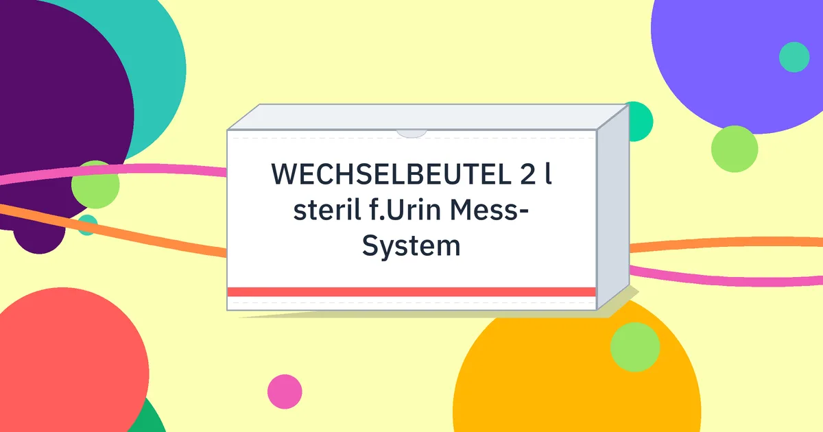 Symbolbild: Packung mit der Aufschrift WECHSELBEUTEL 2 l steril f.Urin Mess-System (PZN 11222809) – Verfügbarkeit und Bezug in Apotheken in Frankfurt am Main