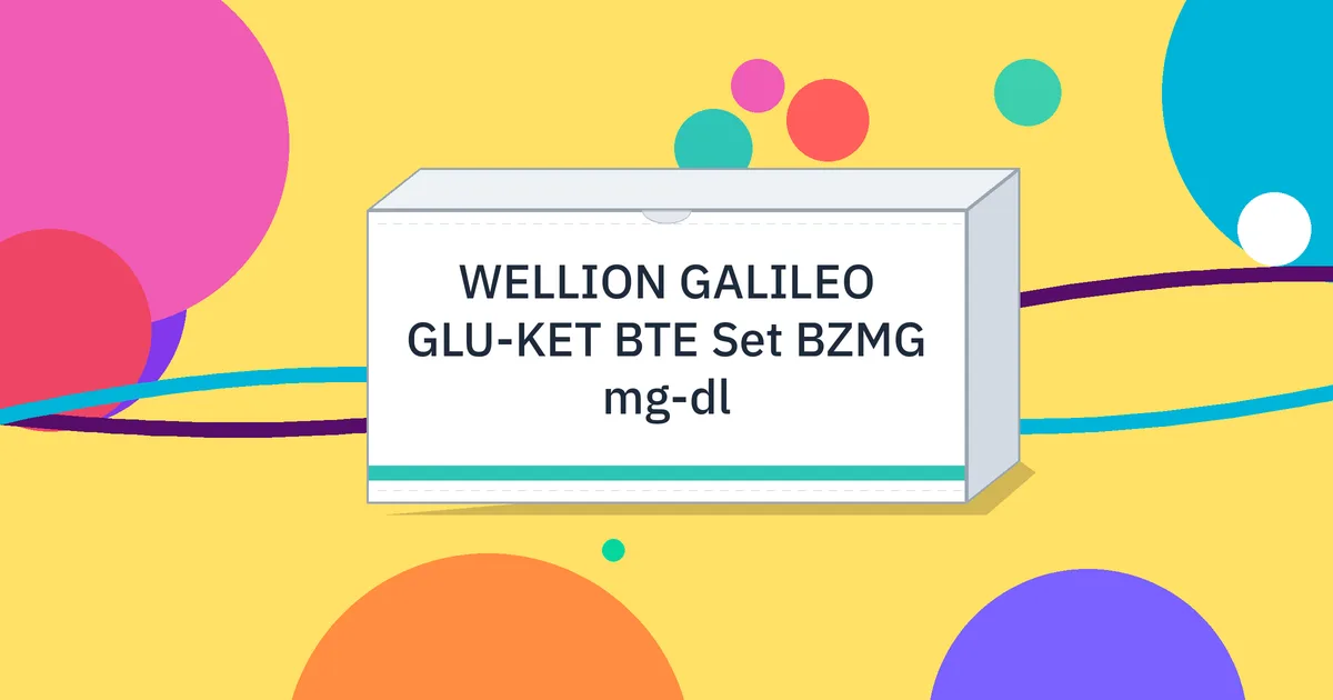 Symbolbild: Packung mit der Aufschrift WELLION GALILEO GLU-KET BTE Set BZMG mg-dl (PZN 18189883) – Verfügbarkeit und Bezug in Apotheken in Frankfurt am Main