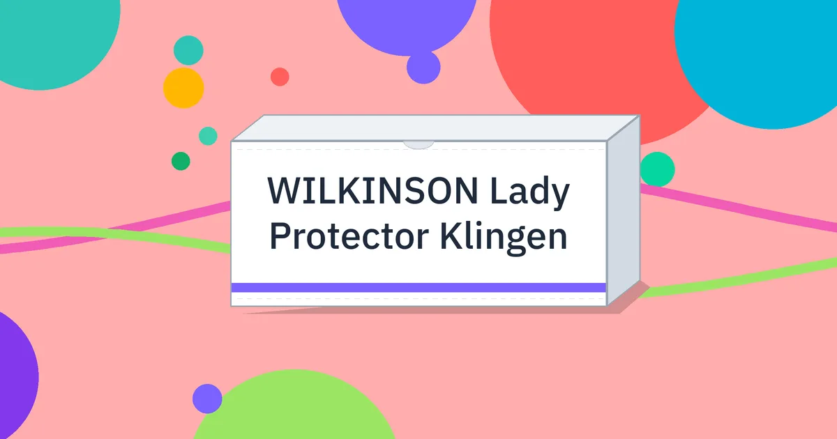 Symbolbild: Packung mit der Aufschrift WILKINSON Lady Protector Klingen (PZN 07201888) – Verfügbarkeit und Bezug in Apotheken in Frankfurt am Main