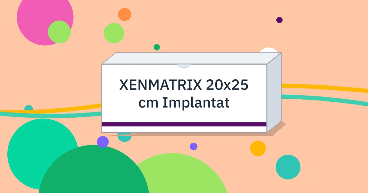 Symbolbild: Packung mit der Aufschrift XENMATRIX 20x25 cm Implantat (PZN 04024032) – Verfügbarkeit und Bezug in Apotheken in Frankfurt am Main