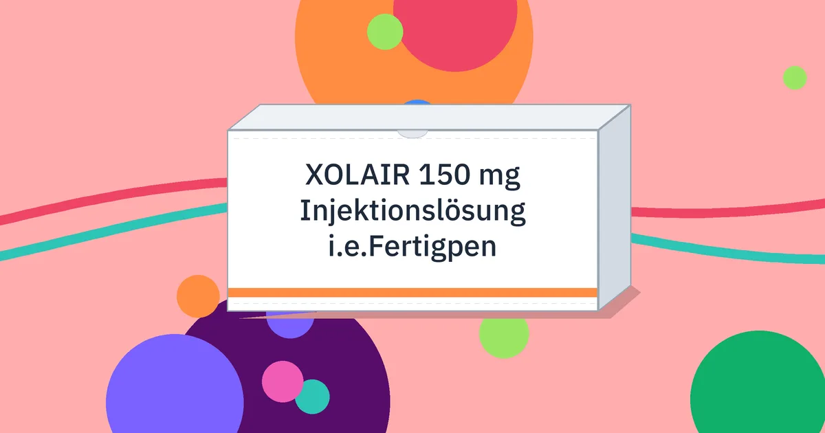 Symbolbild: Packung mit der Aufschrift XOLAIR 150 mg Injektionslösung i.e.Fertigpen (PZN 19500403) – Verfügbarkeit und Bezug in Apotheken in Frankfurt am Main