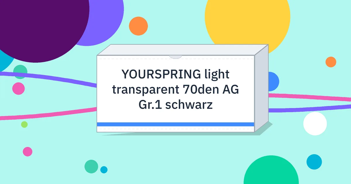 Symbolbild: Packung mit der Aufschrift YOURSPRING light transparent 70den AG Gr.1 schwarz (PZN 18056165) – Verfügbarkeit und Bezug in Apotheken in Frankfurt am Main