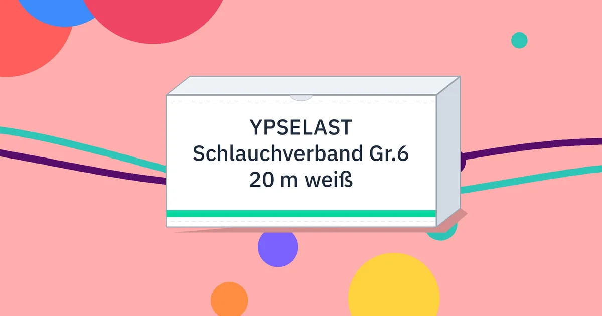 Symbolbild: Packung mit der Aufschrift YPSELAST Schlauchverband Gr.6 20 m weiß (PZN 20364684) – Verfügbarkeit und Bezug in Apotheken in Frankfurt am Main