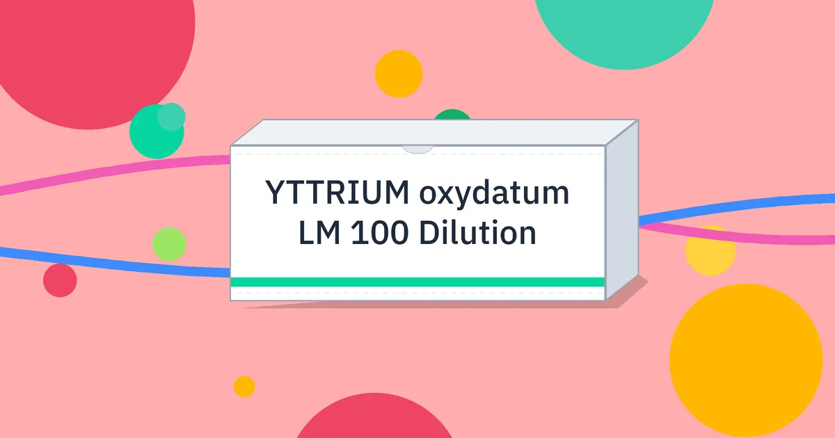 Symbolbild: Packung mit der Aufschrift YTTRIUM oxydatum LM 100 Dilution (PZN 13288422) – Verfügbarkeit und Bezug in Apotheken in Frankfurt am Main