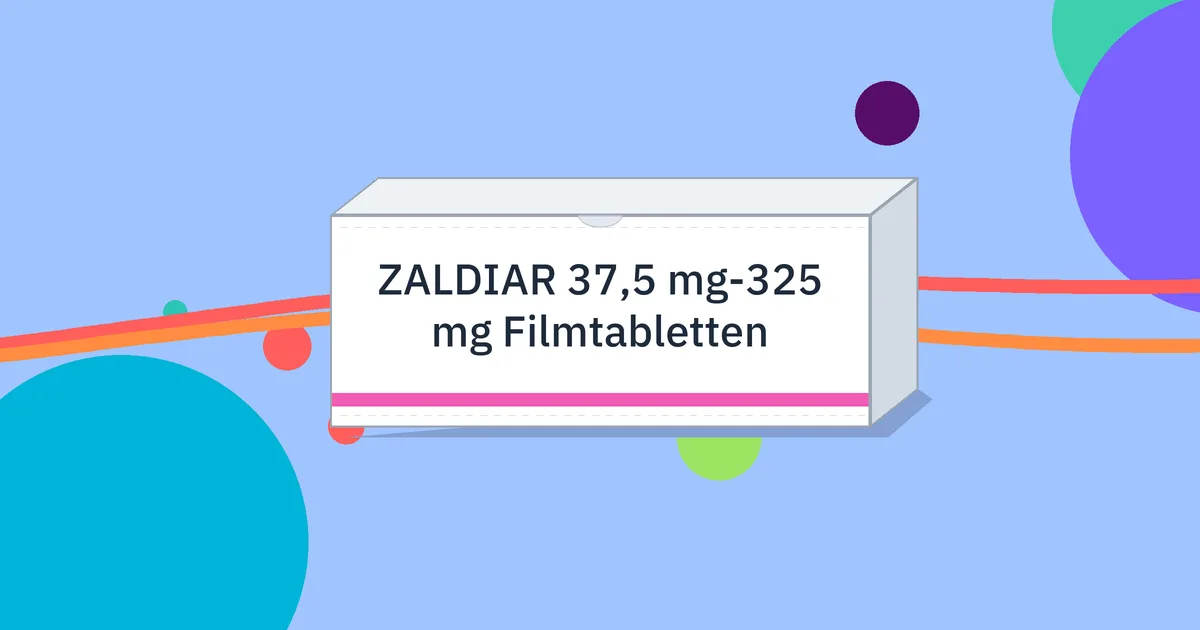 Symbolbild: Packung mit der Aufschrift ZALDIAR 37,5 mg-325 mg Filmtabletten (PZN 01135570) – Verfügbarkeit und Bezug in Apotheken in Frankfurt am Main