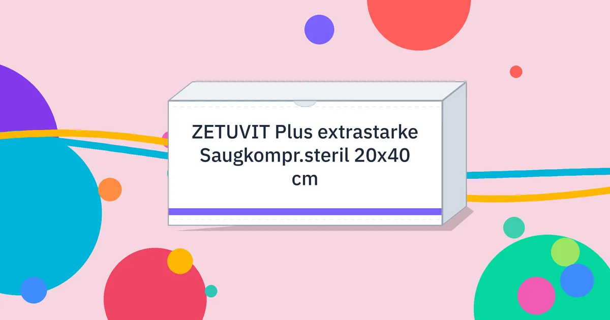 Symbolbild: Packung mit der Aufschrift ZETUVIT Plus extrastarke Saugkompr.steril 20x40 cm (PZN 15889611) – Verfügbarkeit und Bezug in Apotheken in Frankfurt am Main