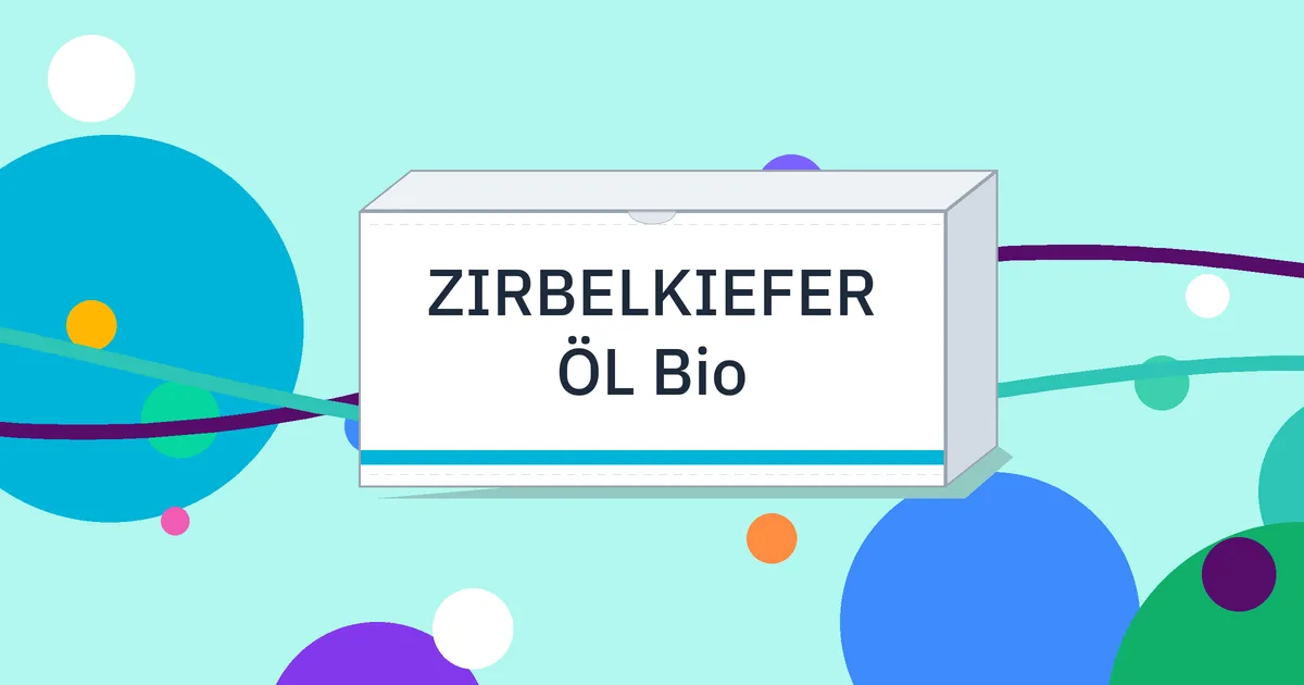Symbolbild: Packung mit der Aufschrift ZIRBELKIEFER ÖL Bio (PZN 06158653) – Verfügbarkeit und Bezug in Apotheken in Frankfurt am Main