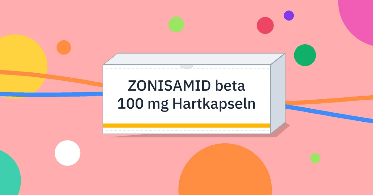 Symbolbild: Packung mit der Aufschrift ZONISAMID beta 100 mg Hartkapseln (PZN 09154621) – Verfügbarkeit und Bezug in Apotheken in Frankfurt am Main