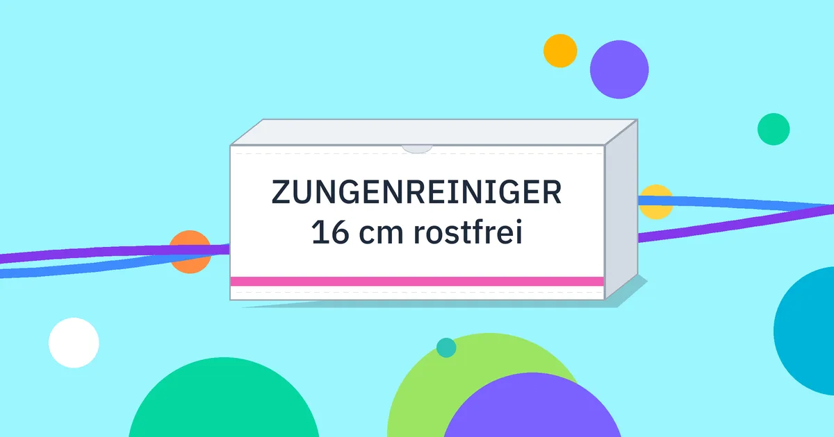 Symbolbild: Packung mit der Aufschrift ZUNGENREINIGER 16 cm rostfrei (PZN 18390214) – Verfügbarkeit und Bezug in Apotheken in Frankfurt am Main