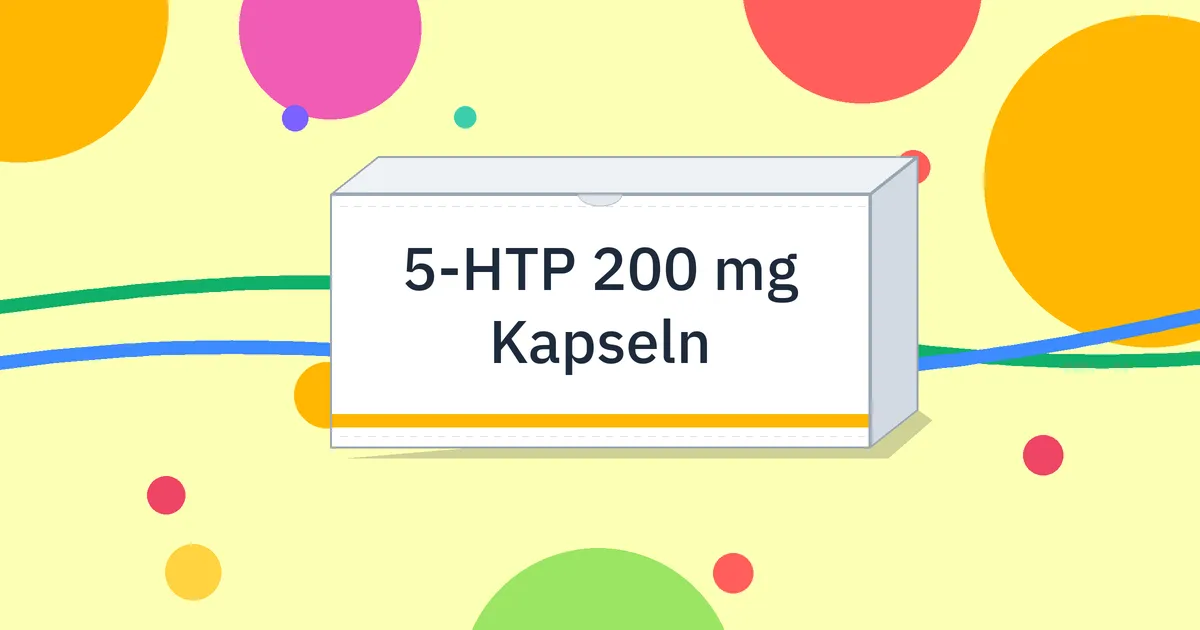 Symbolbild: Packung mit der Aufschrift 5-HTP 200 mg Kapseln (PZN 17178618) – Verfügbarkeit und Bezug in Apotheken in Frankfurt am Main
