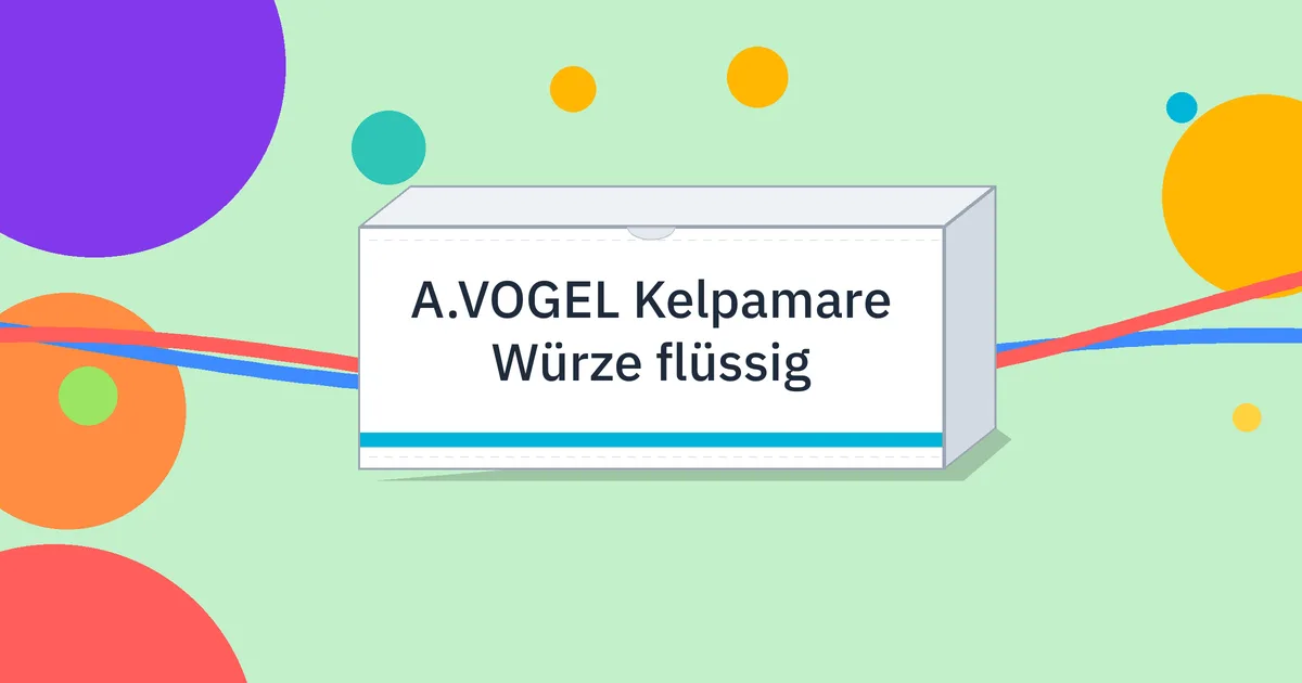 Symbolbild: Packung mit der Aufschrift A.VOGEL Kelpamare Würze flüssig (PZN 20857694) – Verfügbarkeit und Bezug in Apotheken in Frankfurt am Main