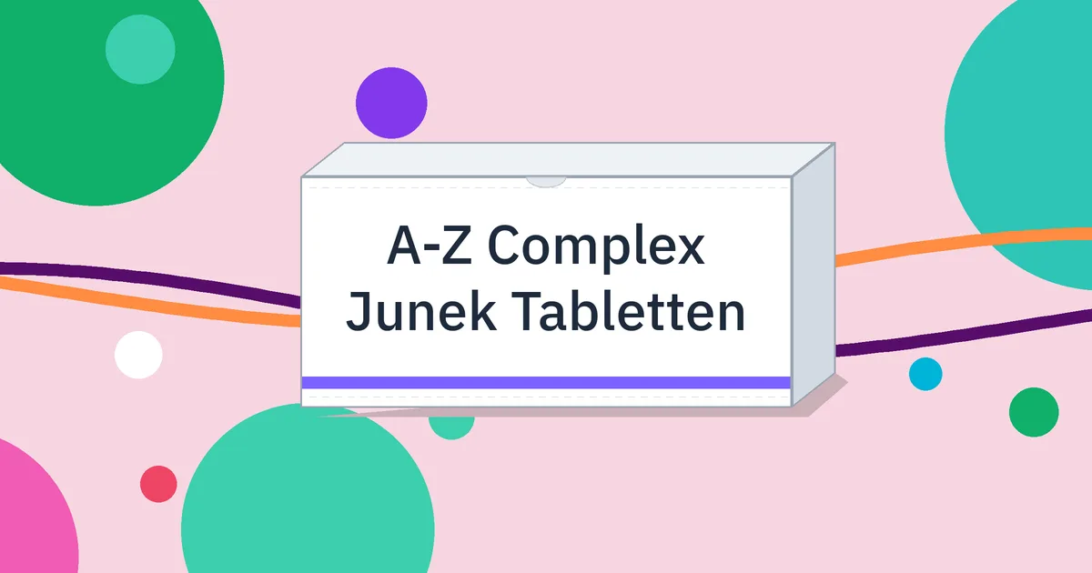 Symbolbild: Packung mit der Aufschrift A-Z Complex Junek Tabletten (PZN 10523555) – Verfügbarkeit und Bezug in Apotheken in Frankfurt am Main
