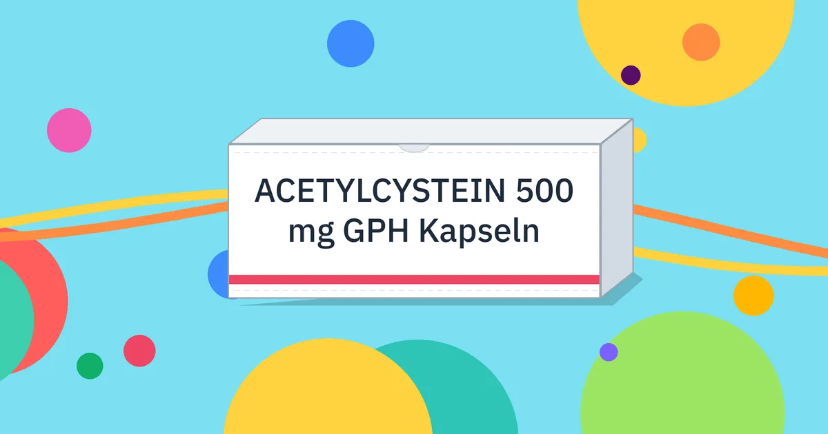 Symbolbild: Packung mit der Aufschrift ACETYLCYSTEIN 500 mg GPH Kapseln (PZN 00138678) – Verfügbarkeit und Bezug in Apotheken in Frankfurt am Main