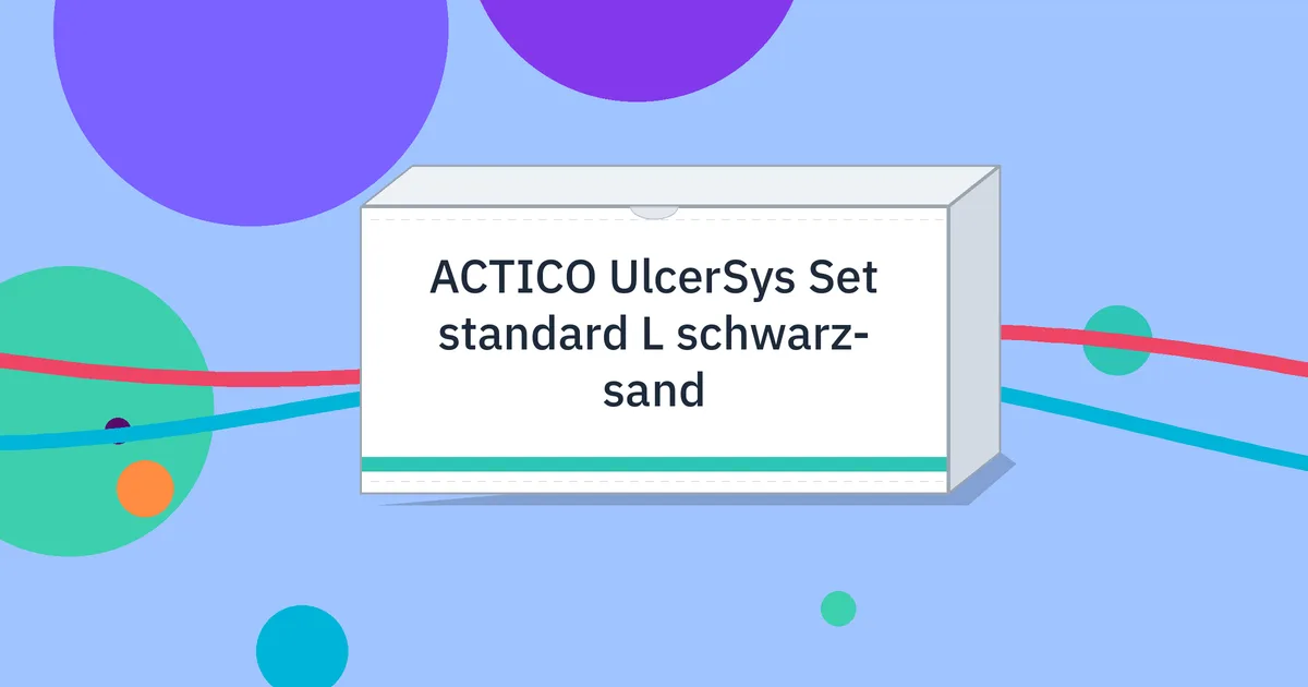 Symbolbild: Packung mit der Aufschrift ACTICO UlcerSys Set standard L schwarz-sand (PZN 12544604) – Verfügbarkeit und Bezug in Apotheken in Frankfurt am Main