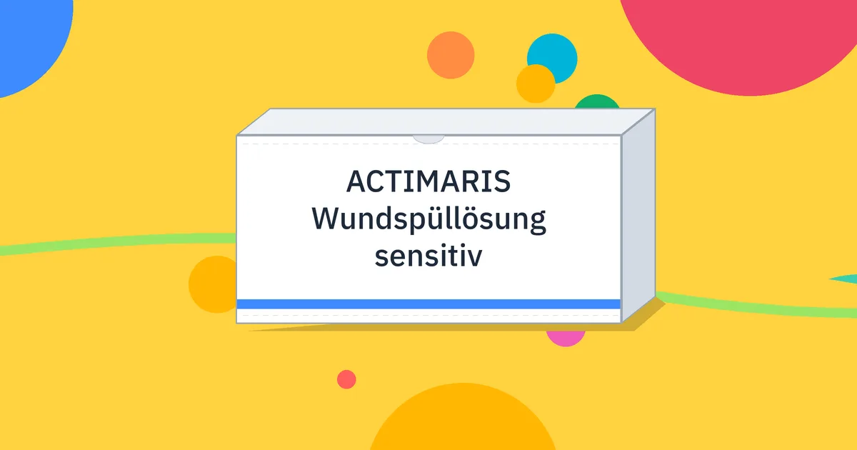 Symbolbild: Packung mit der Aufschrift ACTIMARIS Wundspüllösung sensitiv (PZN 19064729) – Verfügbarkeit und Bezug in Apotheken in Frankfurt am Main