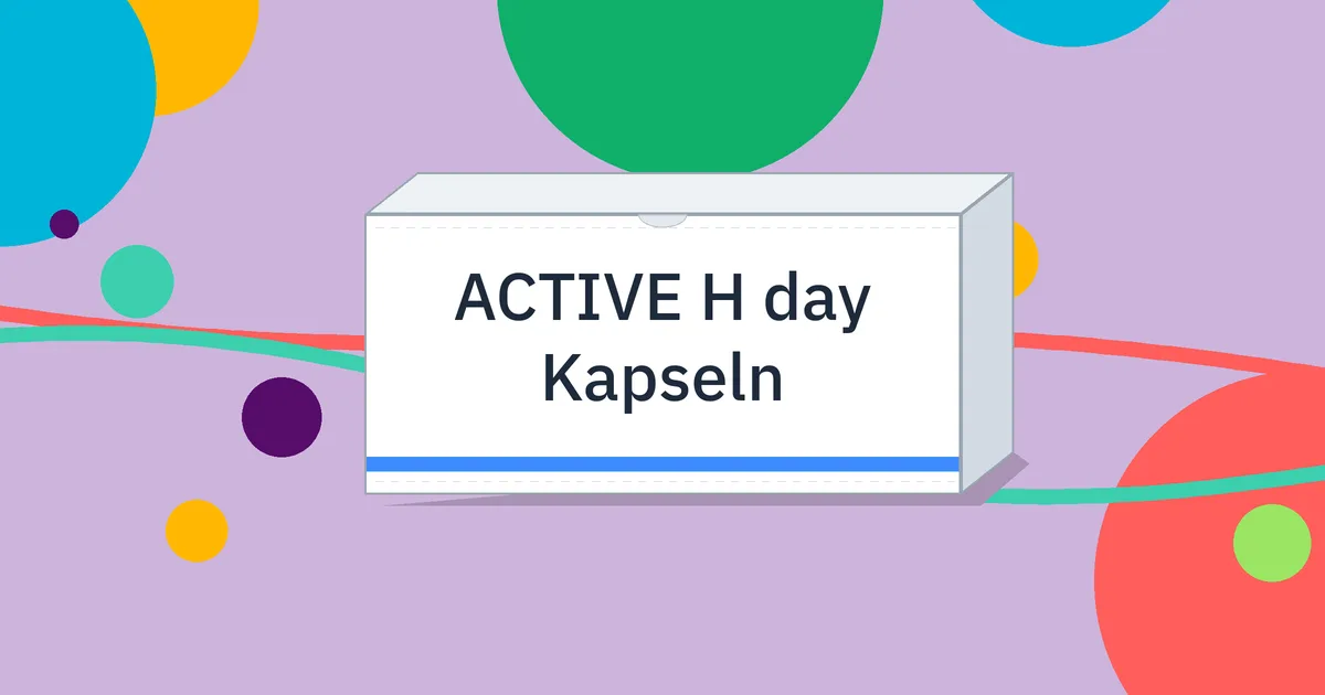 Symbolbild: Packung mit der Aufschrift ACTIVE H day Kapseln (PZN 13897776) – Verfügbarkeit und Bezug in Apotheken in Frankfurt am Main