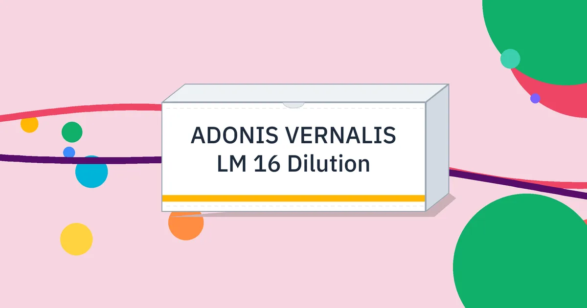 Symbolbild: Packung mit der Aufschrift ADONIS VERNALIS LM 16 Dilution (PZN 12754974) – Verfügbarkeit und Bezug in Apotheken in Frankfurt am Main