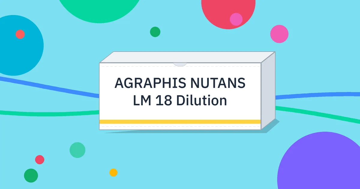 Symbolbild: Packung mit der Aufschrift AGRAPHIS NUTANS LM 18 Dilution (PZN 13306522) – Verfügbarkeit und Bezug in Apotheken in Frankfurt am Main
