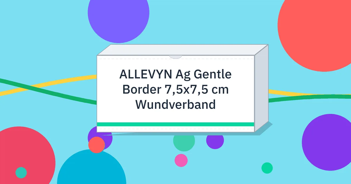 Symbolbild: Packung mit der Aufschrift ALLEVYN Ag Gentle Border 7,5x7,5 cm Wundverband (PZN 18440739) – Verfügbarkeit und Bezug in Apotheken in Frankfurt am Main