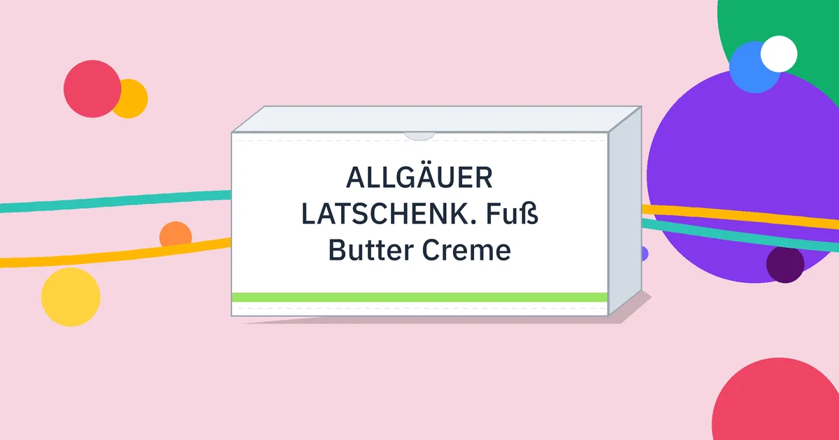 Symbolbild: Packung mit der Aufschrift ALLGÄUER LATSCHENK. Fuß Butter Creme (PZN 01757188) – Verfügbarkeit und Bezug in Apotheken in Frankfurt am Main