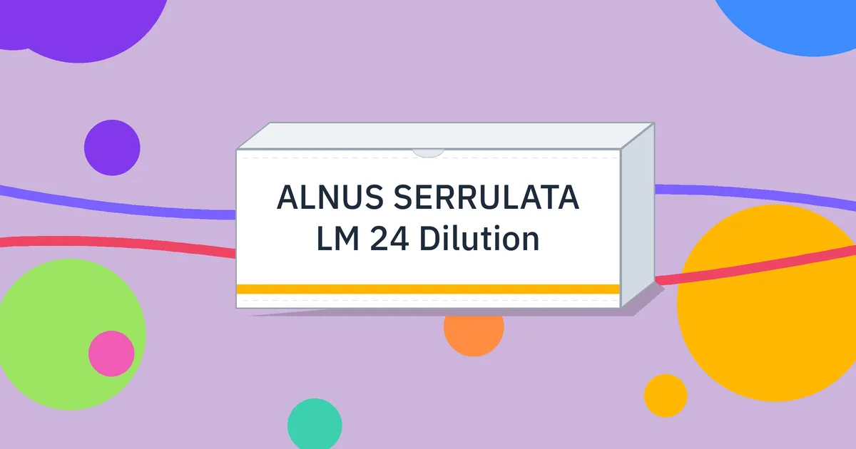 Symbolbild: Packung mit der Aufschrift ALNUS SERRULATA LM 24 Dilution (PZN 13313077) – Verfügbarkeit und Bezug in Apotheken in Frankfurt am Main