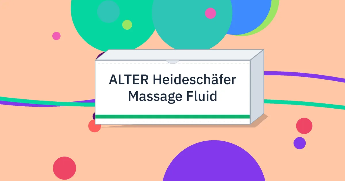 Symbolbild: Packung mit der Aufschrift ALTER Heideschäfer Massage Fluid (PZN 05949660) – Verfügbarkeit und Bezug in Apotheken in Frankfurt am Main