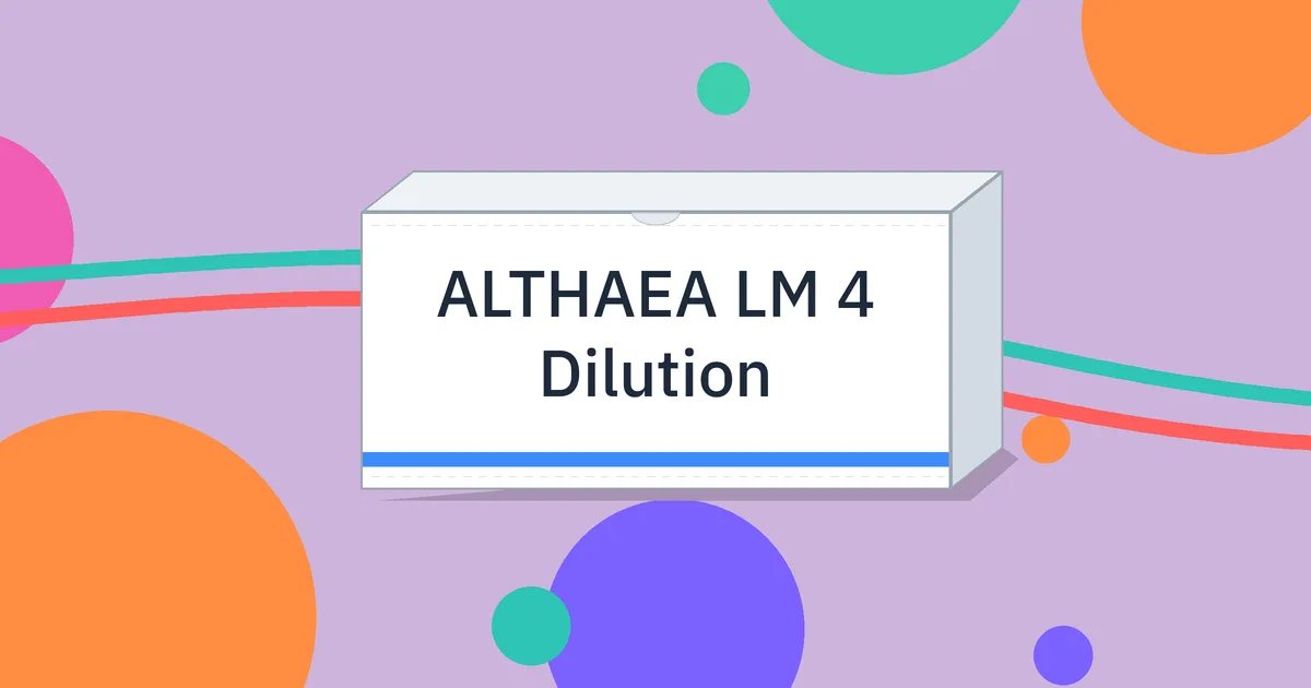 Symbolbild: Packung mit der Aufschrift ALTHAEA LM 4 Dilution (PZN 13315188) – Verfügbarkeit und Bezug in Apotheken in Frankfurt am Main
