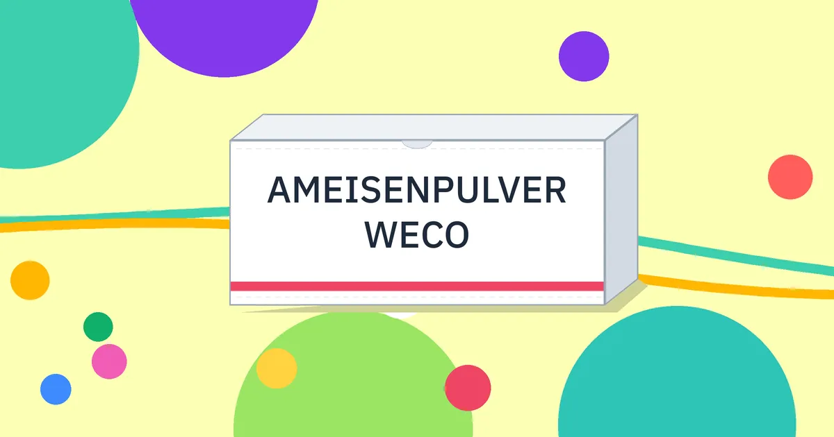 Symbolbild: Packung mit der Aufschrift AMEISENPULVER WECO (PZN 20327499) – Verfügbarkeit und Bezug in Apotheken in Frankfurt am Main