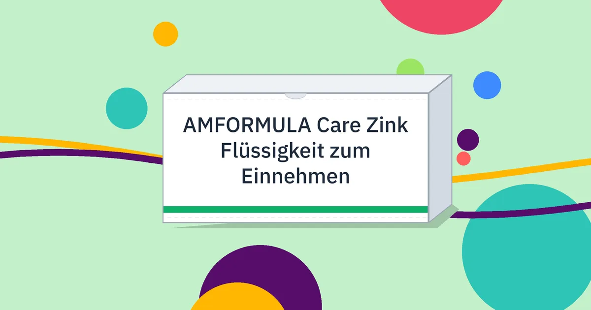 Symbolbild: Packung mit der Aufschrift AMFORMULA Care Zink Flüssigkeit zum Einnehmen (PZN 20207967) – Verfügbarkeit und Bezug in Apotheken in Frankfurt am Main