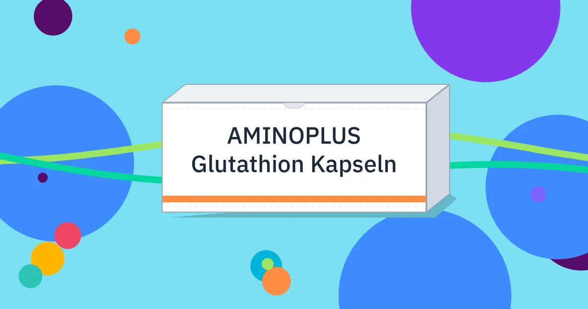 Symbolbild: Packung mit der Aufschrift AMINOPLUS Glutathion Kapseln (PZN 13058337) – Verfügbarkeit und Bezug in Apotheken in Frankfurt am Main