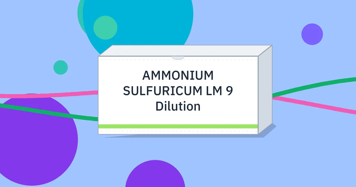Symbolbild: Packung mit der Aufschrift AMMONIUM SULFURICUM LM 9 Dilution (PZN 13323153) – Verfügbarkeit und Bezug in Apotheken in Frankfurt am Main