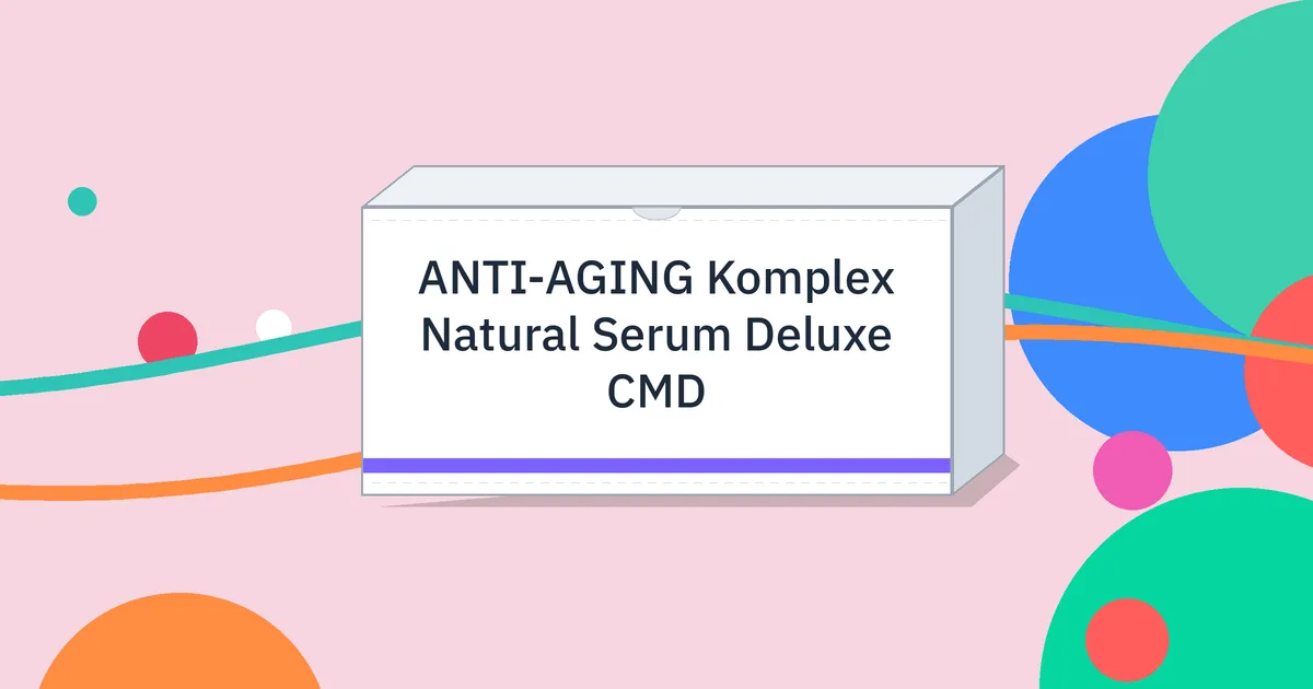 Symbolbild: Packung mit der Aufschrift ANTI-AGING Komplex Natural Serum Deluxe CMD (PZN 10540163) – Verfügbarkeit und Bezug in Apotheken in Frankfurt am Main