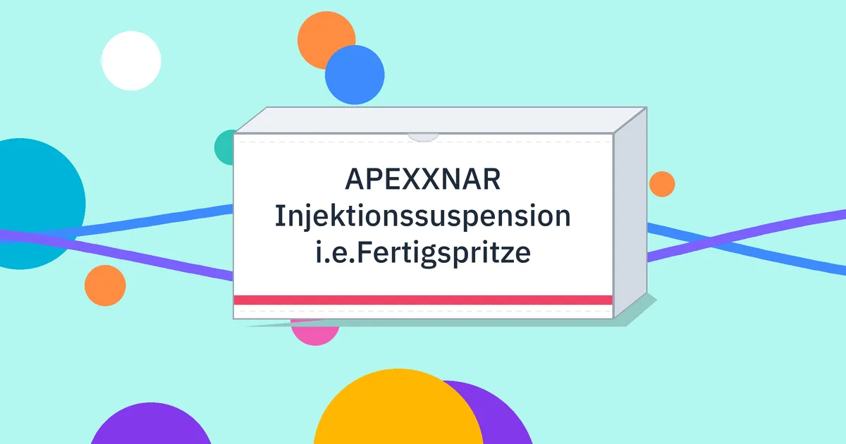 Symbolbild: Packung mit der Aufschrift APEXXNAR Injektionssuspension i.e.Fertigspritze (PZN 19127275) – Verfügbarkeit und Bezug in Apotheken in Frankfurt am Main