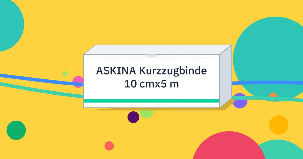 Symbolbild: Packung mit der Aufschrift ASKINA Kurzzugbinde 10 cmx5 m (PZN 09914888) – Verfügbarkeit und Bezug in Apotheken in Frankfurt am Main