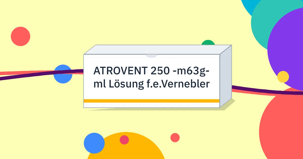 Symbolbild: Packung mit der Aufschrift ATROVENT 250 -m63g-ml Lösung f.e.Vernebler (PZN 18023616) – Verfügbarkeit und Bezug in Apotheken in Frankfurt am Main