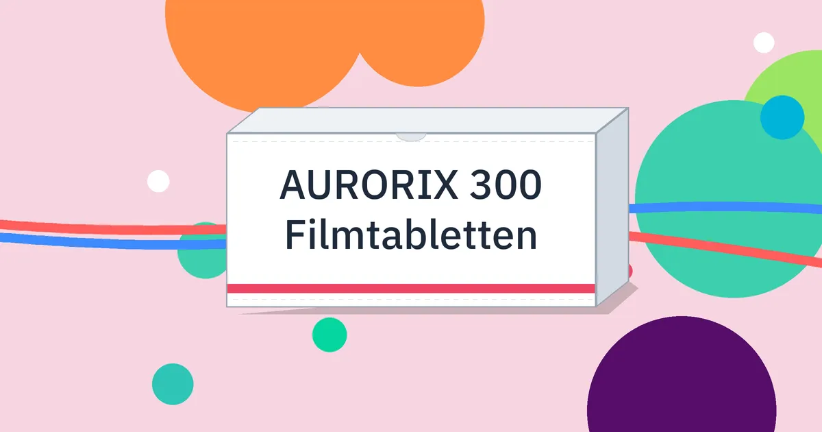 Symbolbild: Packung mit der Aufschrift AURORIX 300 Filmtabletten (PZN 07258285) – Verfügbarkeit und Bezug in Apotheken in Frankfurt am Main