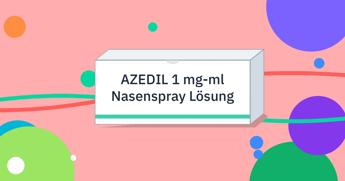 Symbolbild: Packung mit der Aufschrift AZEDIL 1 mg-ml Nasenspray Lösung (PZN 14270884) – Verfügbarkeit und Bezug in Apotheken in Frankfurt am Main