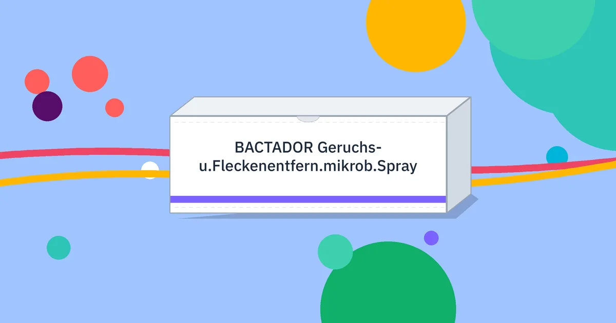 Symbolbild: Packung mit der Aufschrift BACTADOR Geruchs- u.Fleckenentfern.mikrob.Spray (PZN 19196773) – Verfügbarkeit und Bezug in Apotheken in Frankfurt am Main