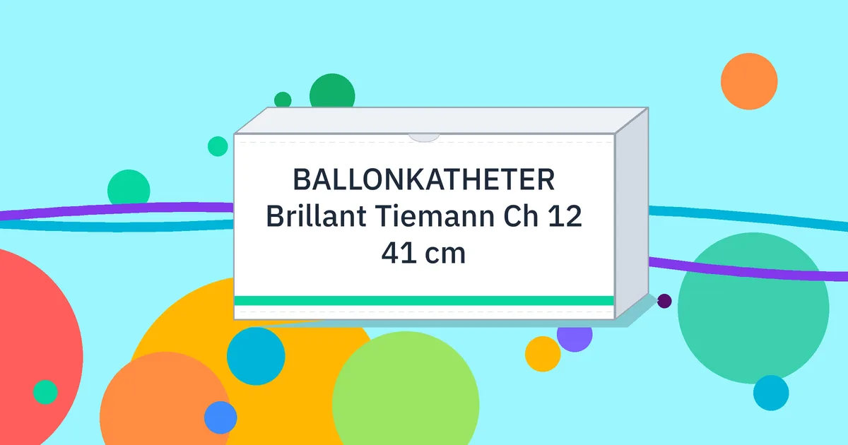 Symbolbild: Packung mit der Aufschrift BALLONKATHETER Brillant Tiemann Ch 12 41 cm (PZN 05141403) – Verfügbarkeit und Bezug in Apotheken in Frankfurt am Main