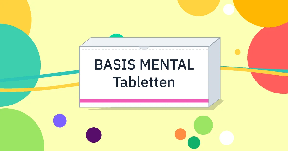Symbolbild: Packung mit der Aufschrift BASIS MENTAL Tabletten (PZN 09423989) – Verfügbarkeit und Bezug in Apotheken in Frankfurt am Main