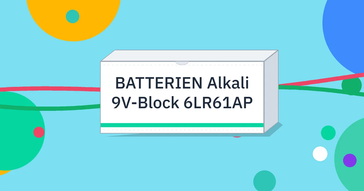 Symbolbild: Packung mit der Aufschrift BATTERIEN Alkali 9V-Block 6LR61AP (PZN 07202706) – Verfügbarkeit und Bezug in Apotheken in Frankfurt am Main