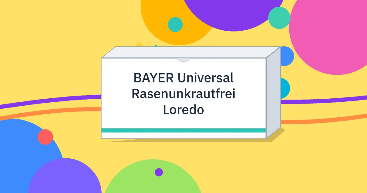 Symbolbild: Packung mit der Aufschrift BAYER Universal Rasenunkrautfrei Loredo (PZN 10784072) – Verfügbarkeit und Bezug in Apotheken in Frankfurt am Main