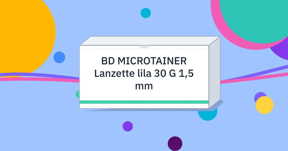 Symbolbild: Packung mit der Aufschrift BD MICROTAINER Lanzette lila 30 G 1,5 mm (PZN 01111428) – Verfügbarkeit und Bezug in Apotheken in Frankfurt am Main