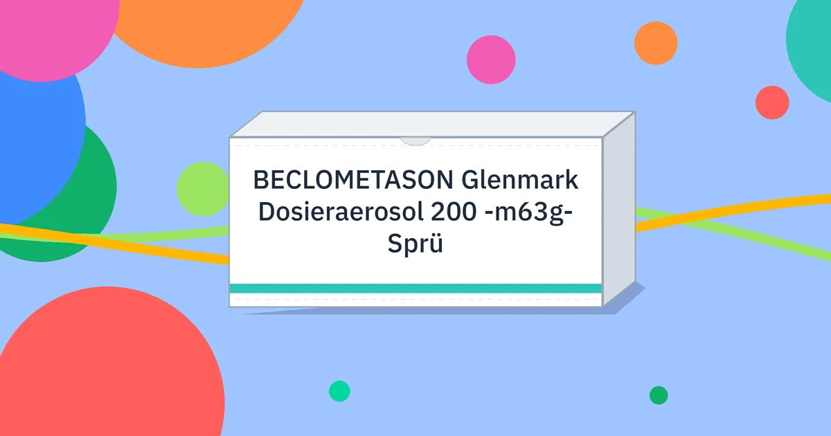 Symbolbild: Packung mit der Aufschrift BECLOMETASON Glenmark Dosieraerosol 200 -m63g-Sprü (PZN 16894175) – Verfügbarkeit und Bezug in Apotheken in Frankfurt am Main