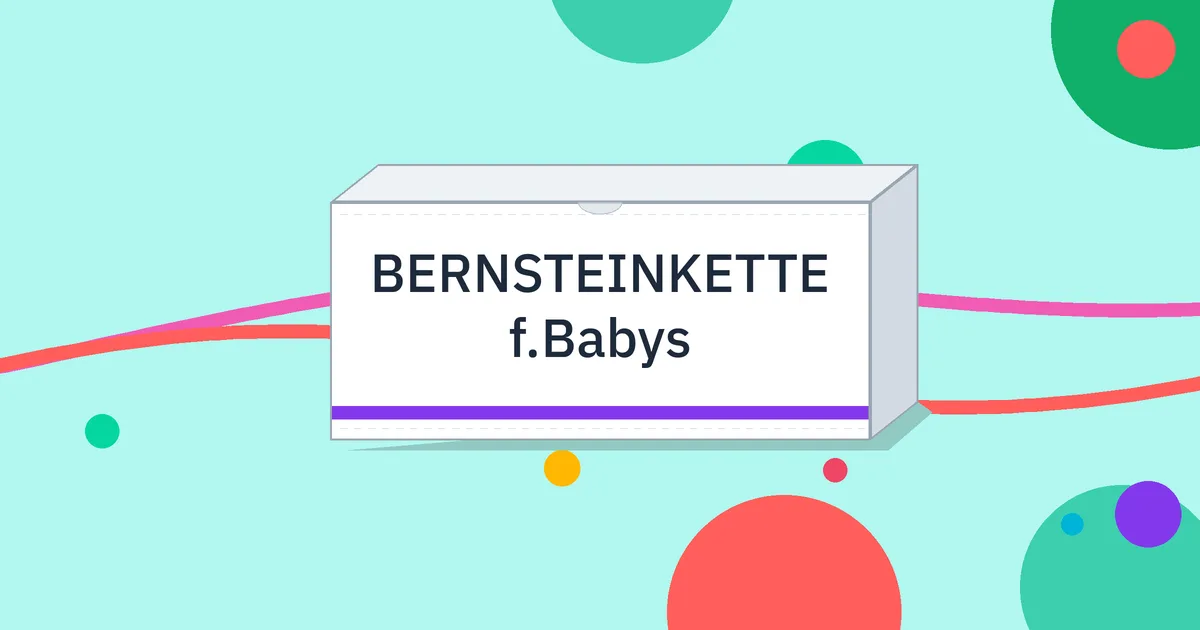 Symbolbild: Packung mit der Aufschrift BERNSTEINKETTE f.Babys (PZN 00849882) – Verfügbarkeit und Bezug in Apotheken in Frankfurt am Main