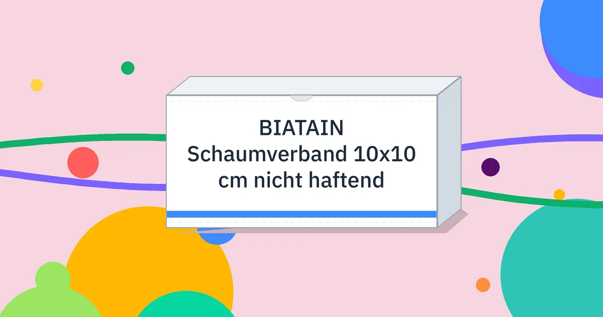 Symbolbild: Packung mit der Aufschrift BIATAIN Schaumverband 10x10 cm nicht haftend (PZN 18125280) – Verfügbarkeit und Bezug in Apotheken in Frankfurt am Main