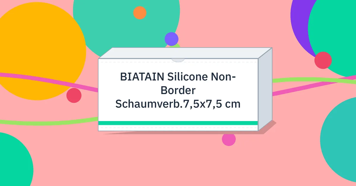 Symbolbild: Packung mit der Aufschrift BIATAIN Silicone Non-Border Schaumverb.7,5x7,5 cm (PZN 19533383) – Verfügbarkeit und Bezug in Apotheken in Frankfurt am Main